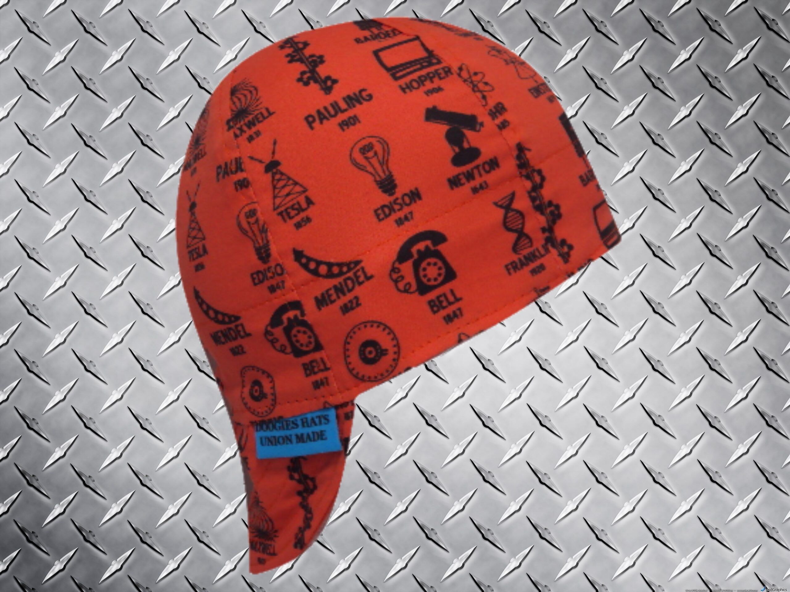 Famous Scientists Inventors Orange Welding Cap